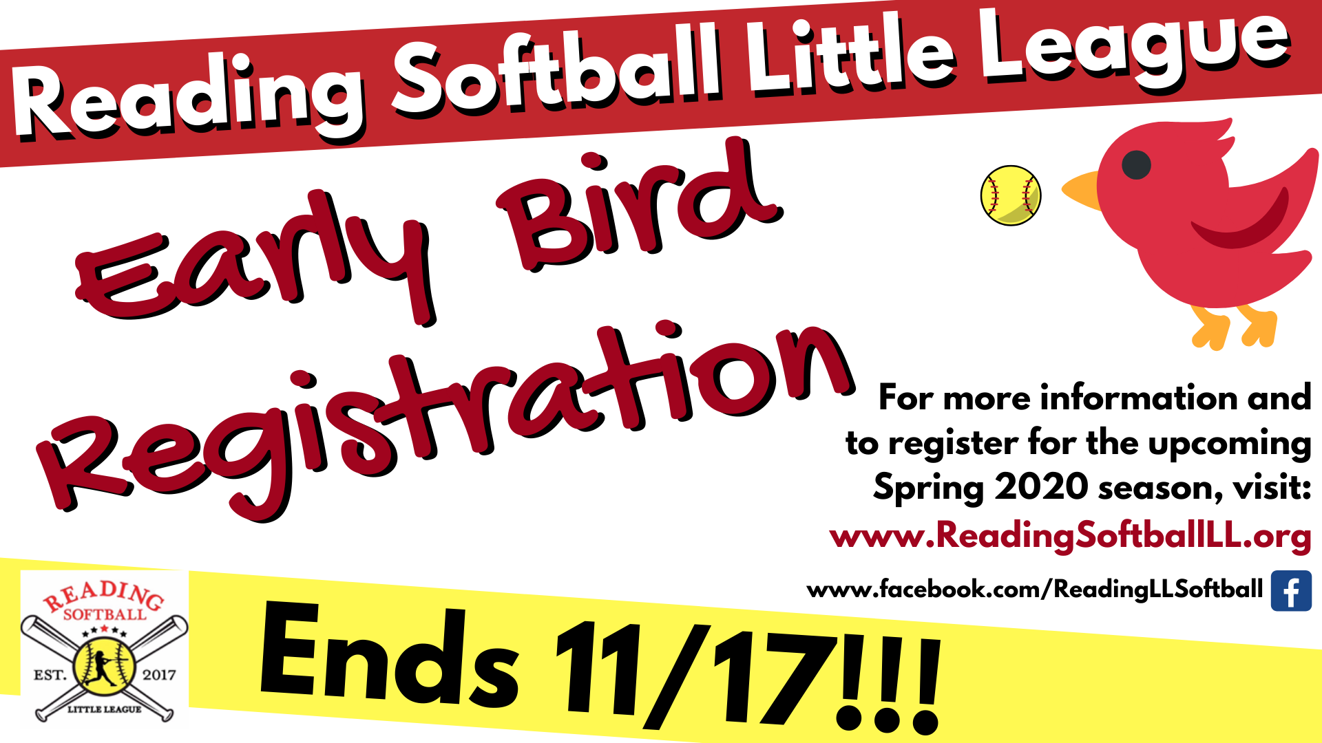 Reading Softball Little League Early Bird Registration – The Reading Post