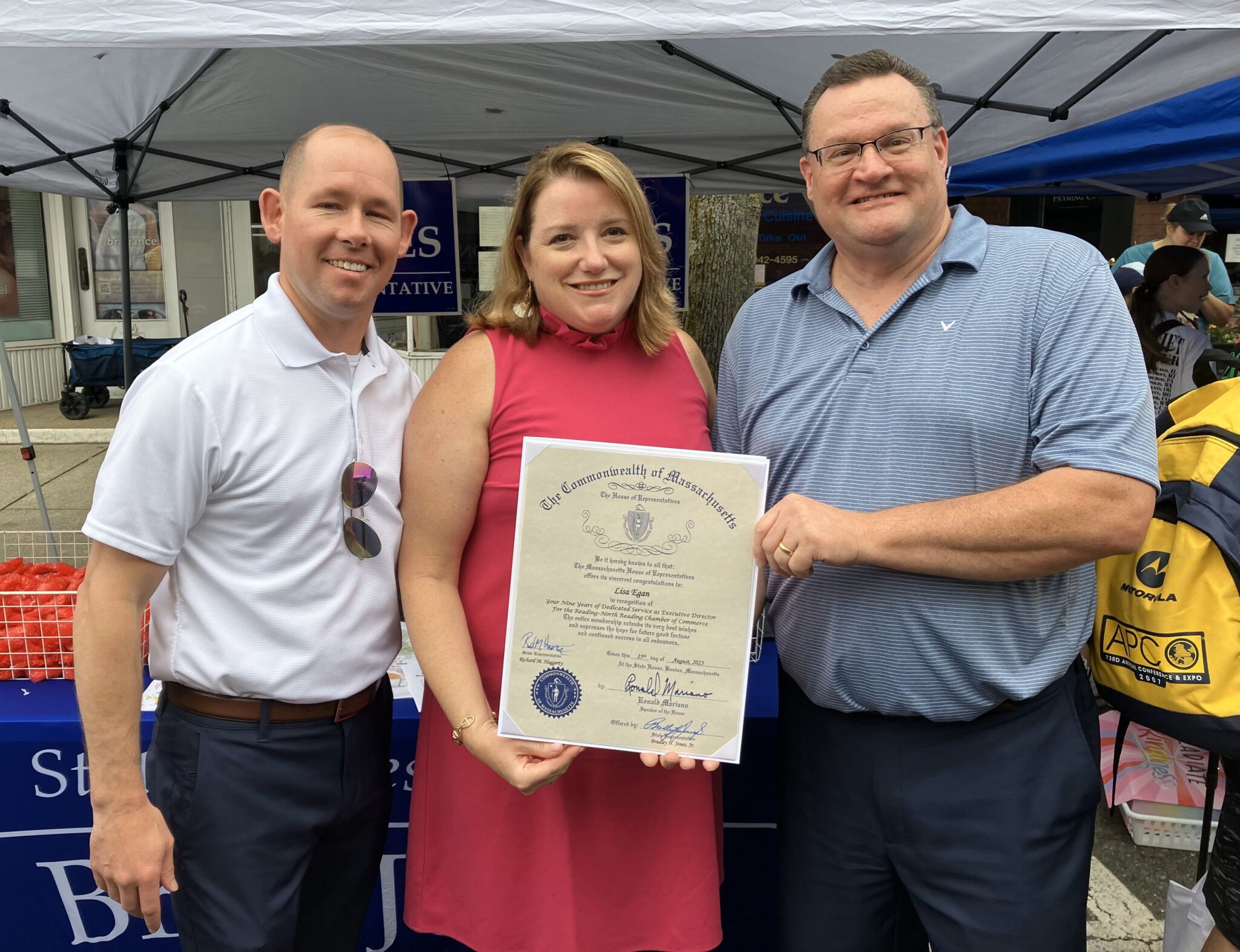 Jones, Haggerty Honor former Reading-North Reading Chamber of Commerce ...