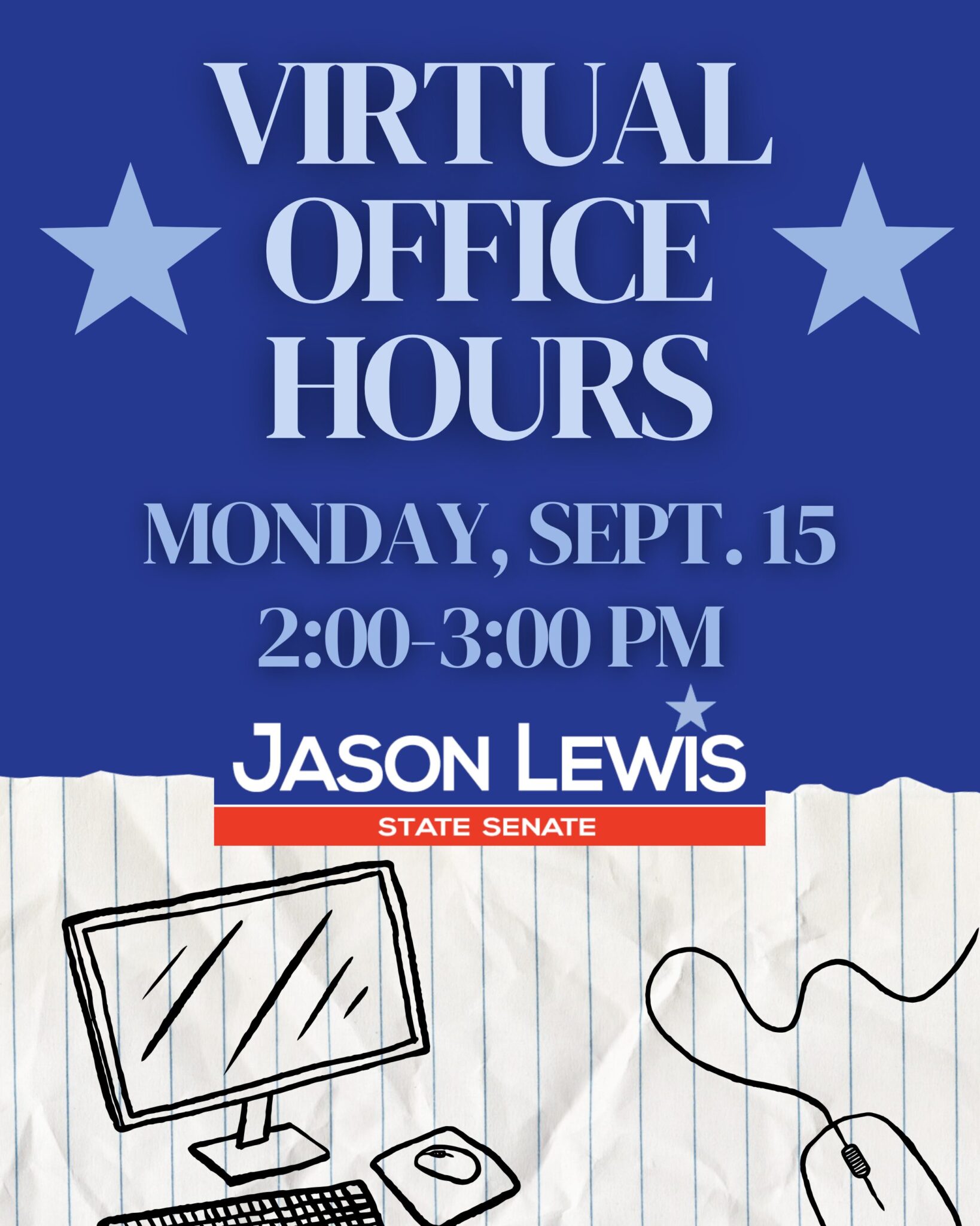 Senator Jason Lewis Announces Virtual Office Hours for September – The ...