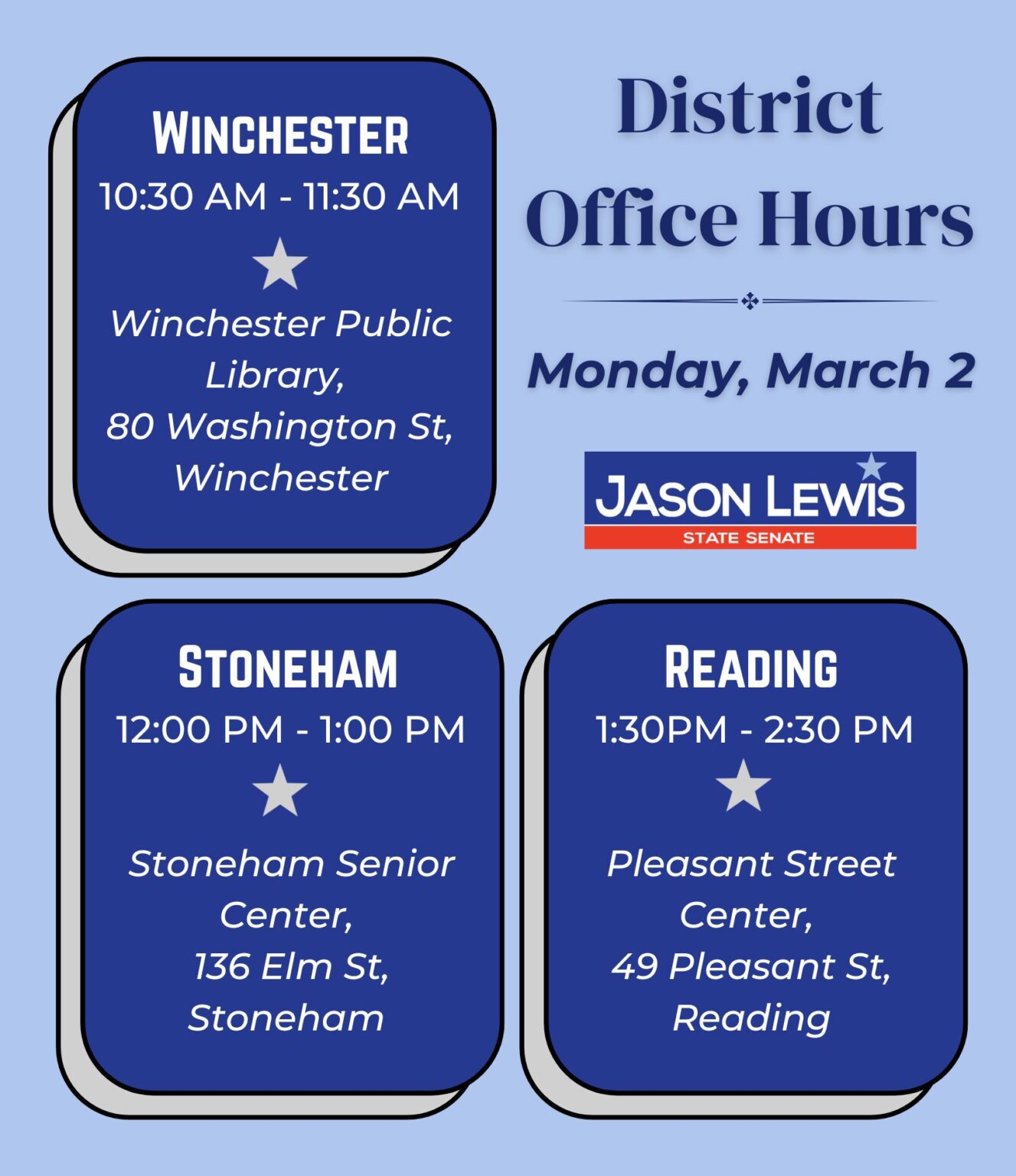 Senator Jason Lewis Announces March Office Hours in Reading | The ...