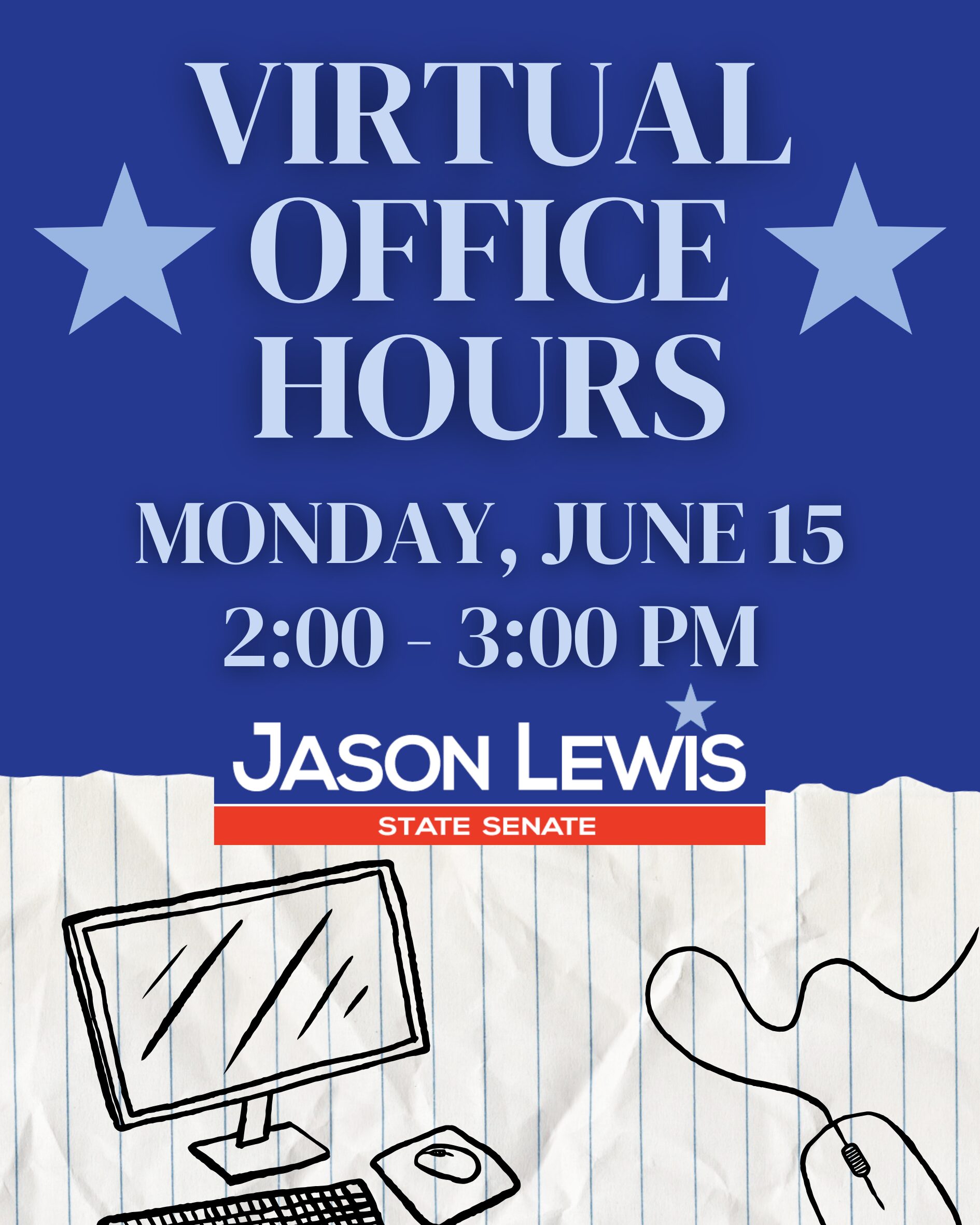 Senator Jason Lewis Announces Virtual Office Hours for June | The ...